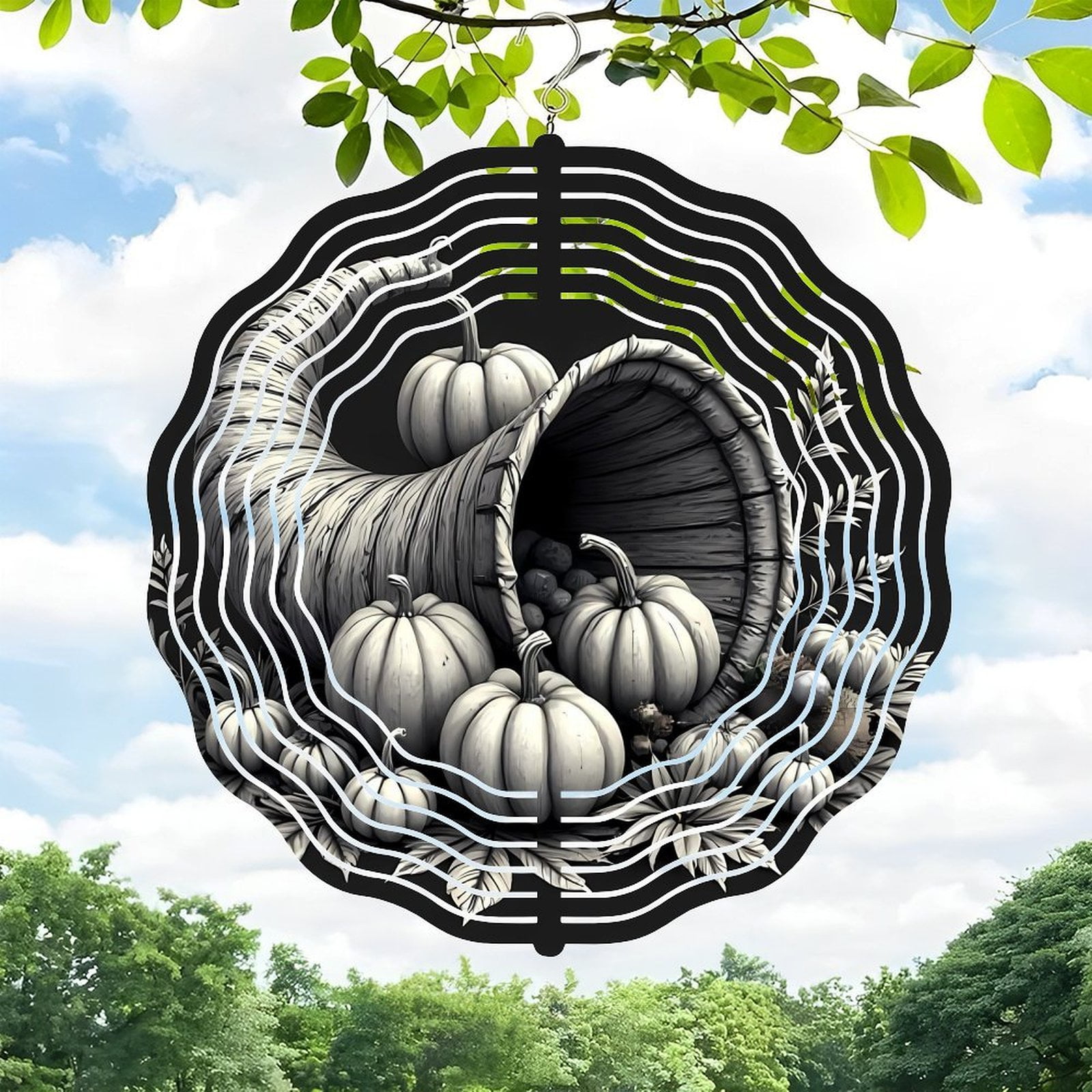 3D Metal Hanging Wind Spinners for Yard & Garden - Unique Wireframe ...