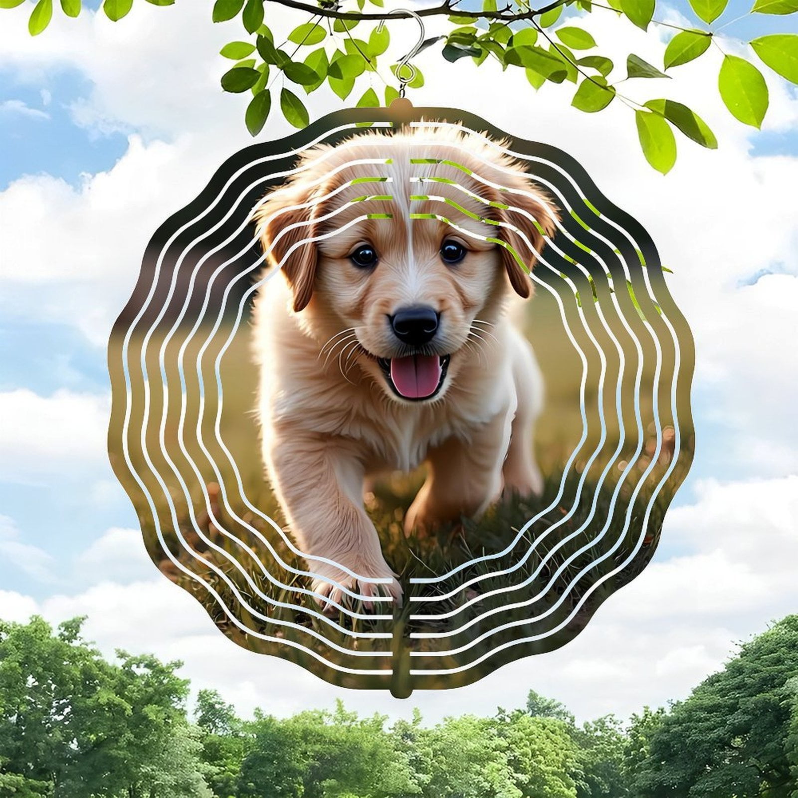 3D Metal Hanging Wind Spinners for Yard & Garden - Whimsical Wave ...
