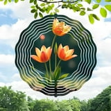 3D Metal Hanging Wind Spinners with Concentric Pattern Design - Vibrant ...