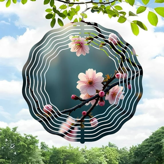 3D Metal Hanging Wind Spinners with Concentric Wave Design - Elegant ...