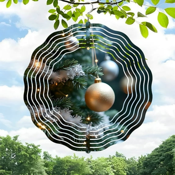 3D Metal Hanging Wind Spinners with Concentric Wave Pattern - Artistic ...