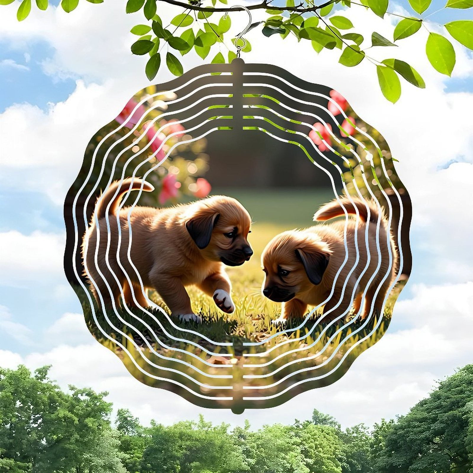 3D Metal Hanging Wind Spinners with Sound Wave Design - Unique Wind ...