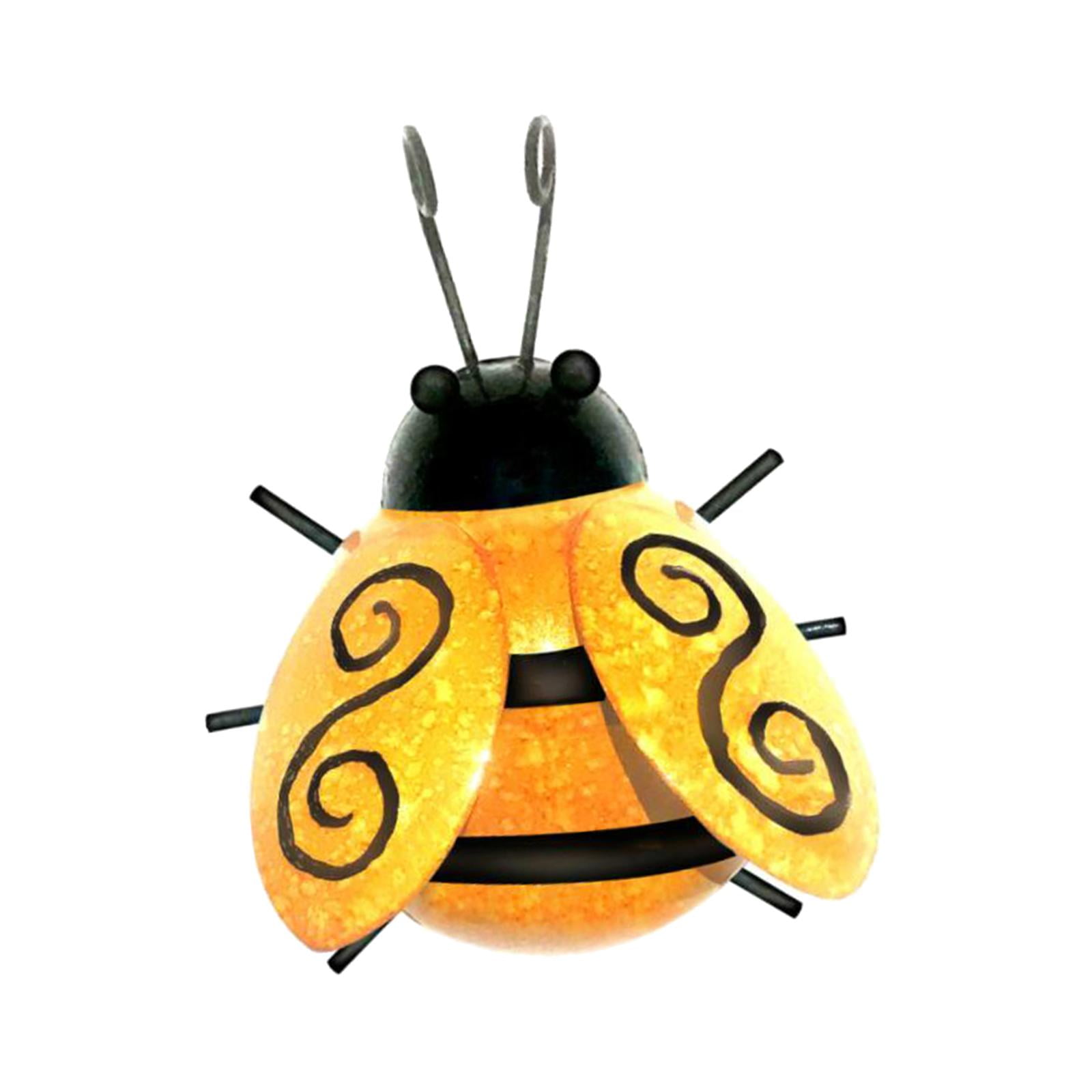 3D Metal Ladybug Ornaments Hanging Wall Sculpture Little Decorative 4 ...