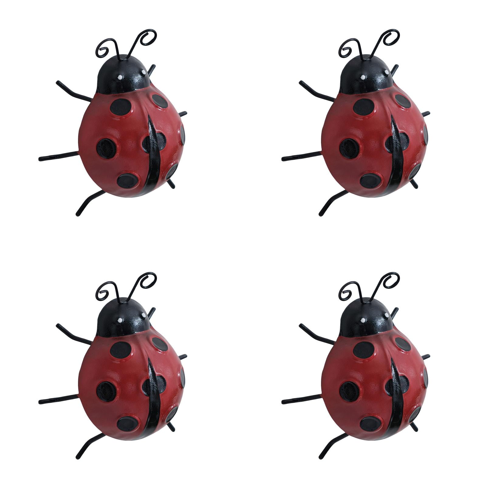 3D Metal Ladybugs Garden Decor Outdoor Set - Cute Yard Art Lawn ...