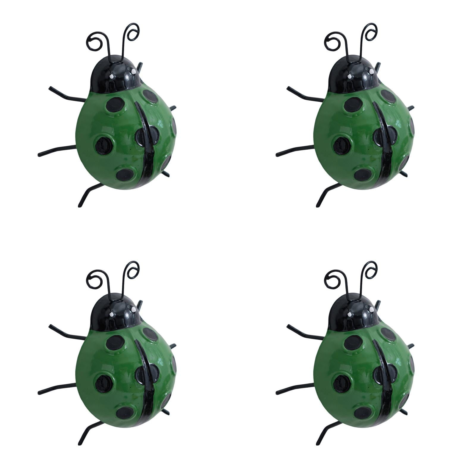 3D Metal Ladybugs Garden Decor Outdoor Set - Cute Yard Art Lawn Ornaments & Wall Sculptures for ...