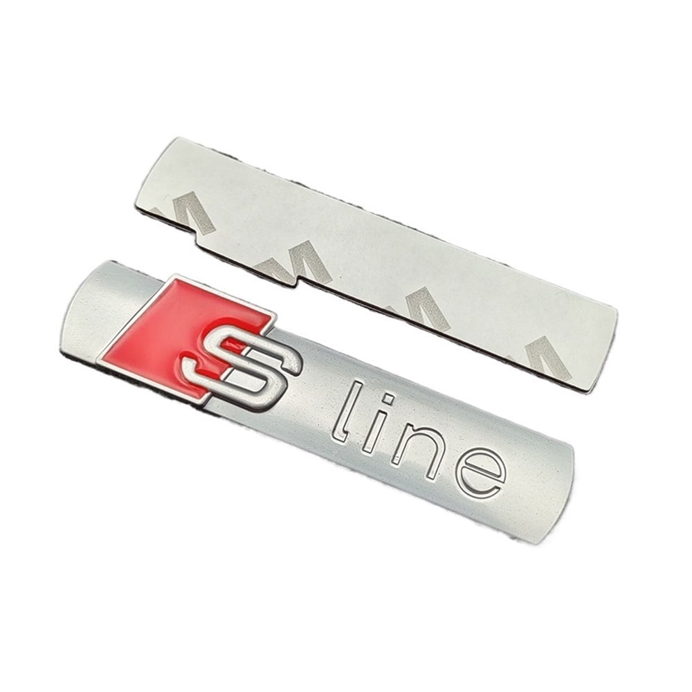 3D Metal Logo S Line Badge Decal Emblem Car Sticker For Audi Sline Q3 ...