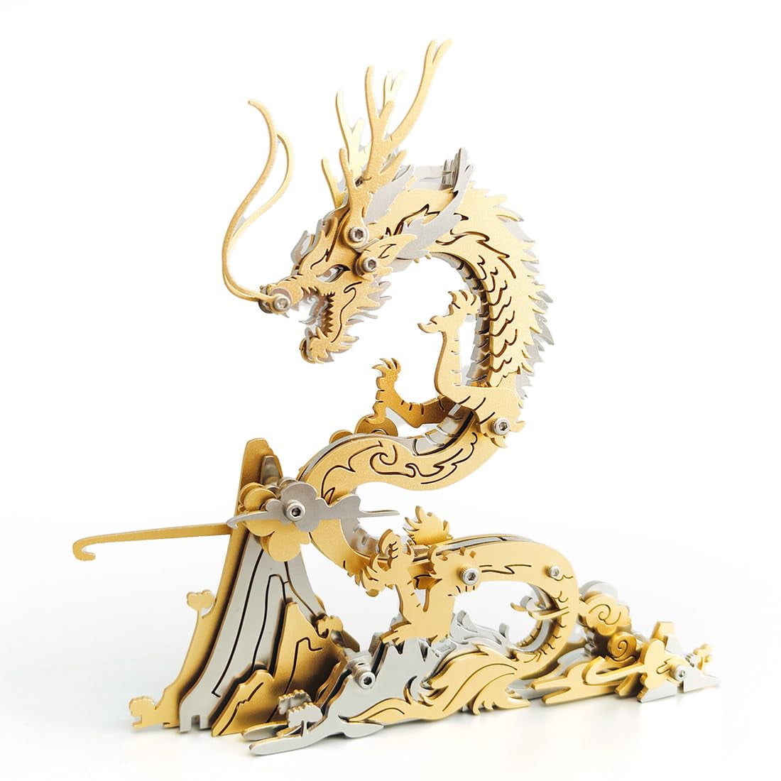 3D Metal Mechanical Chinese Dragon Kits for Adults, Metal Mythical ...