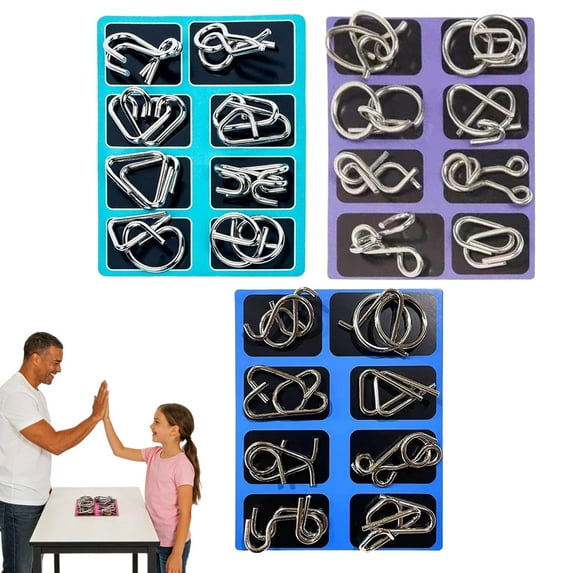 3D Metal Mechanical Puzzle Set (24 pieces) | Universal Ring Coil Puzzle ...