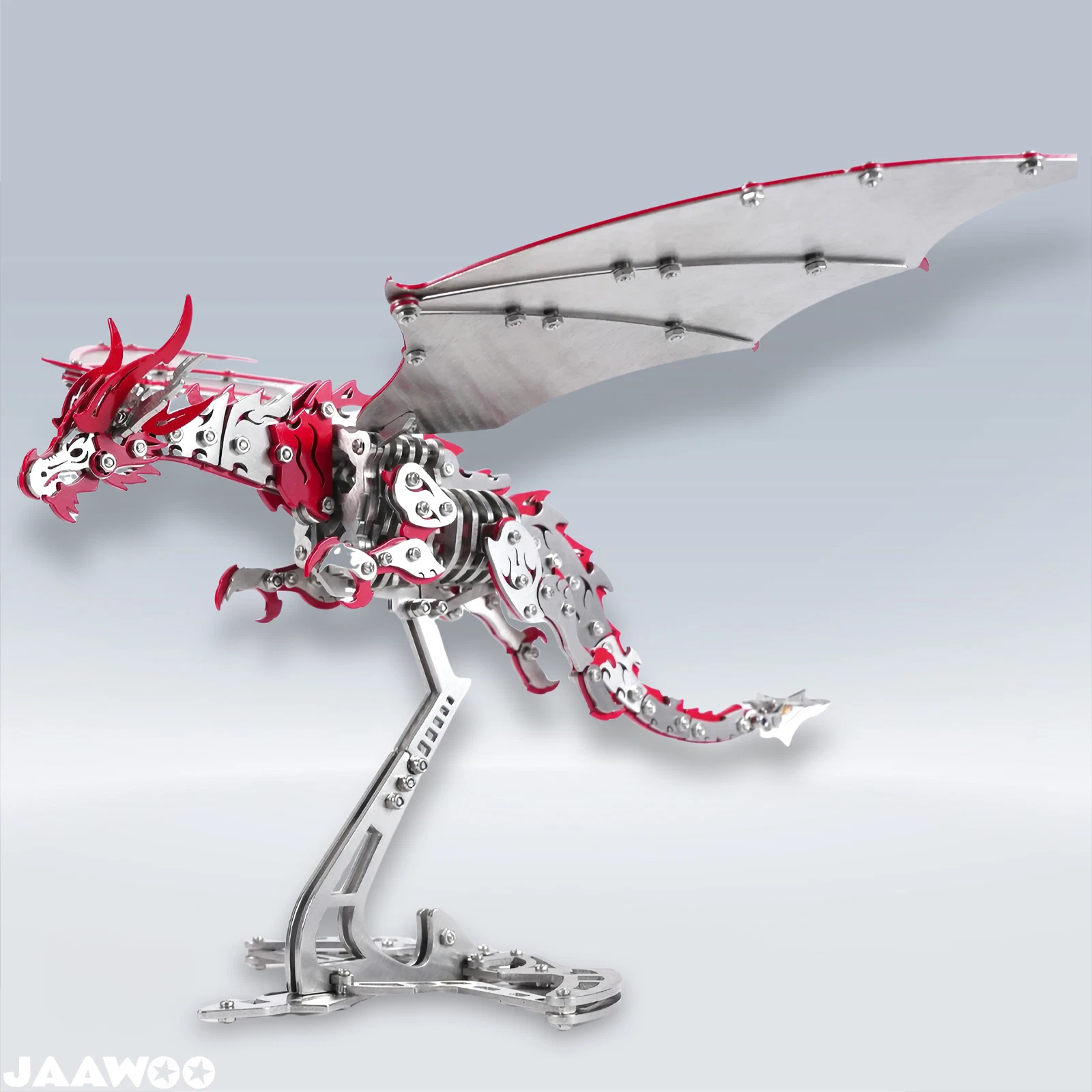 3D Metal Mechanical Steel Flying Dragon Assembly Art Model Kit,RED ...