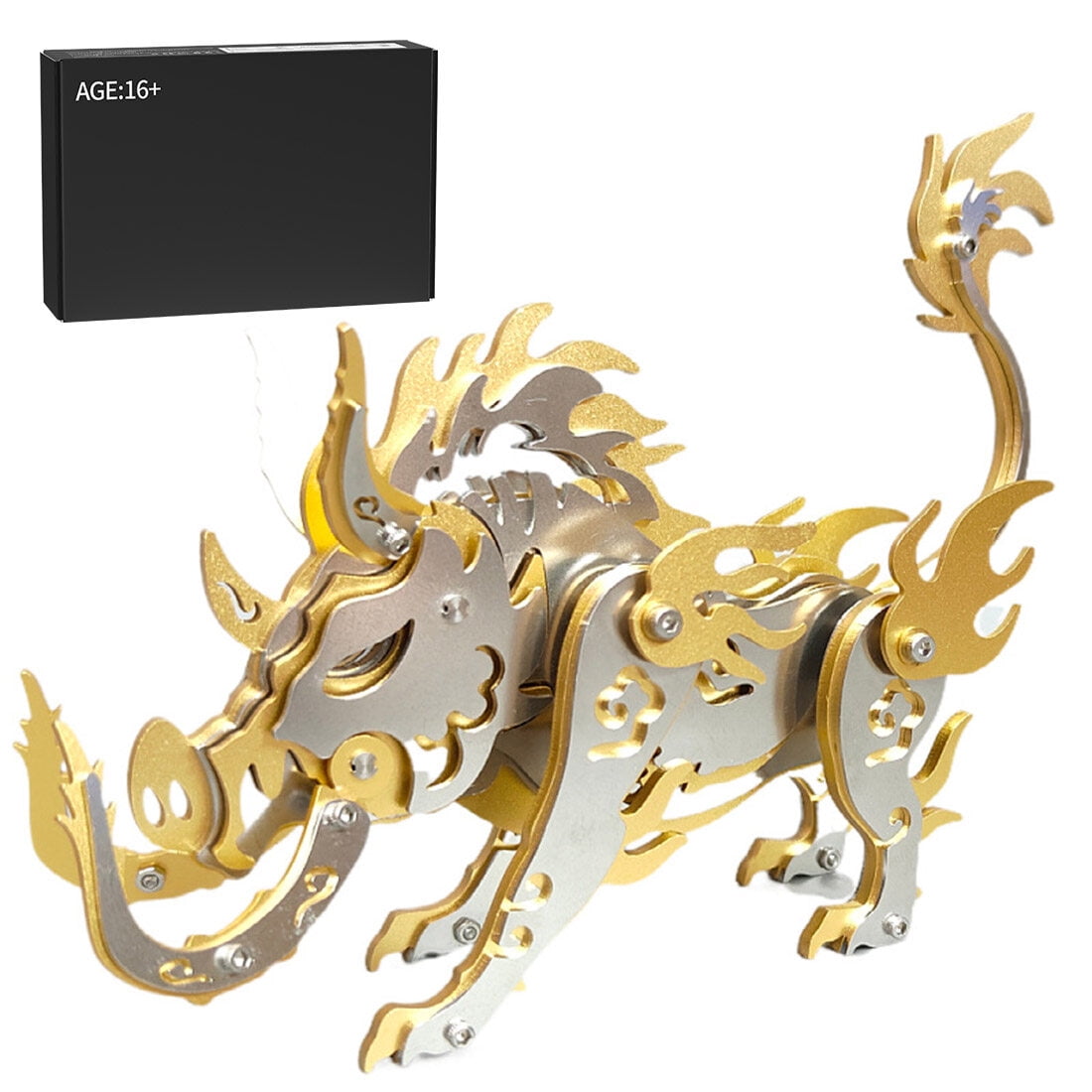 3D Metal Puzzles for Adults, Dangkang Mythical Beast Model Kit, 100PCS ...