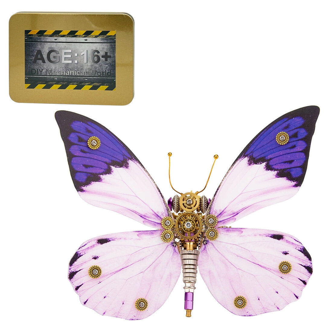 3D Metal Retro Steampunk Hebomoia Glaucippe Butterfly Model Kit, 150PCS ...