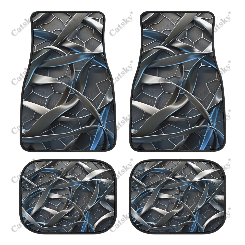 3D Metal Surface Art Car Auto Floor Mats Carpet 4PCS Customized Cars ...