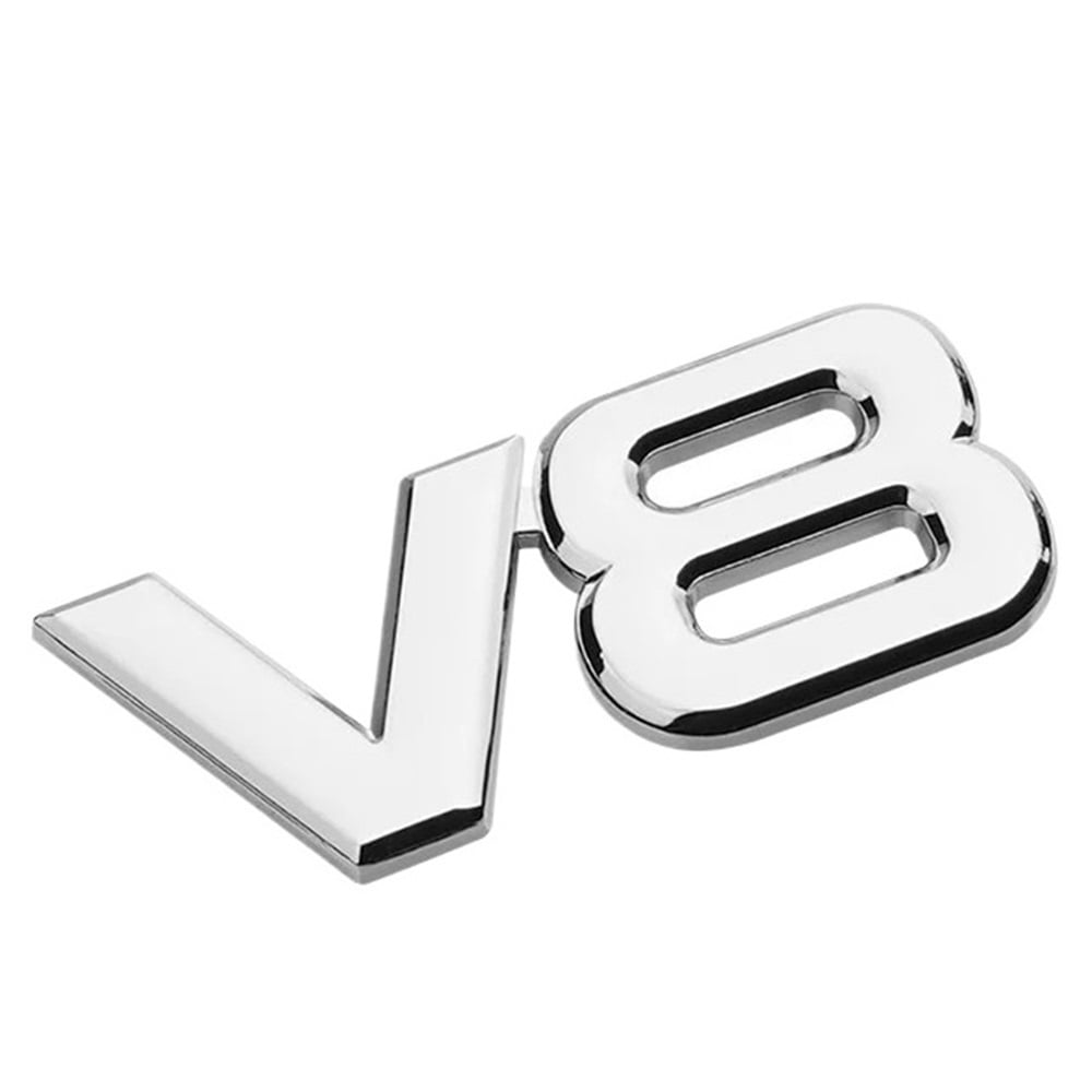 3D Metal V6 V8 Car Logo Stickers Universal Exterior Stickers Scratch ...