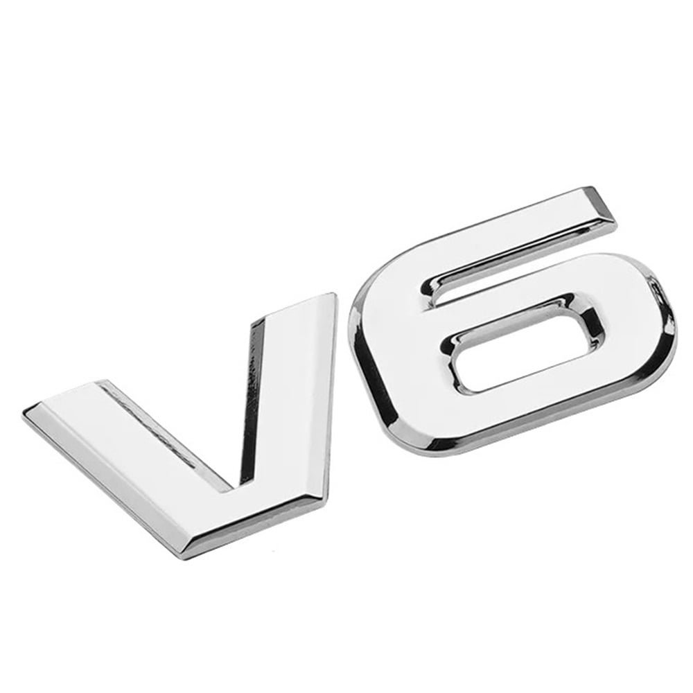 3D Metal V6 V8 Car Logo Stickers Universal Exterior Stickers Scratch ...