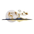 3D Metal Wall Art Decor Luxury Handmade Golden, 55" Ginkgo Leaf & Deer ...