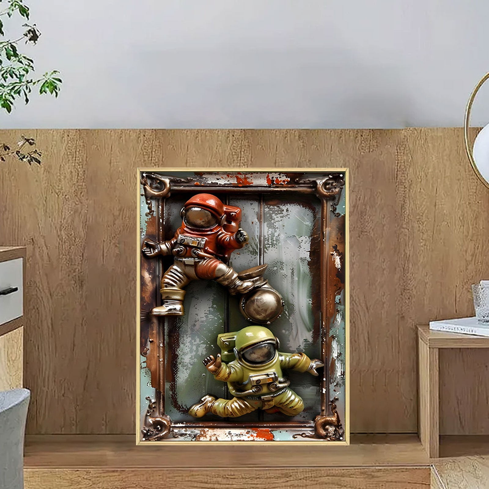 3D Metal Wall Art Decor, Simulation Wrought Iron Sheet Wall Hanging for ...