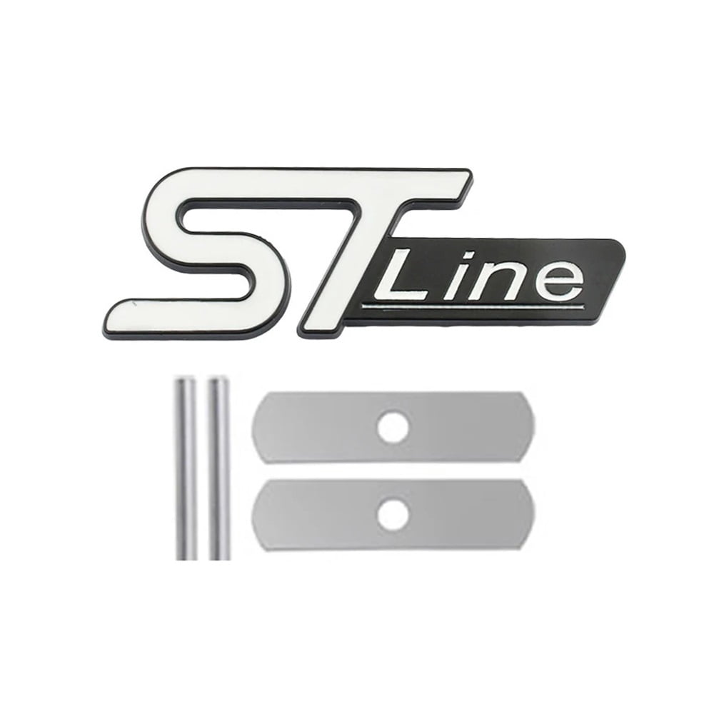 3D Metal Yellow Green Blue Red Black Logo ST Line Emblem Car Front ...