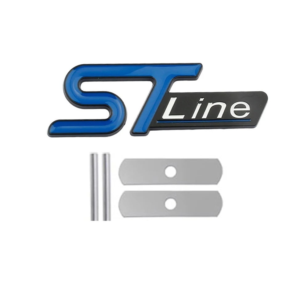 3D Metal Yellow Green Blue Red Black Logo ST Line Emblem Car Front ...