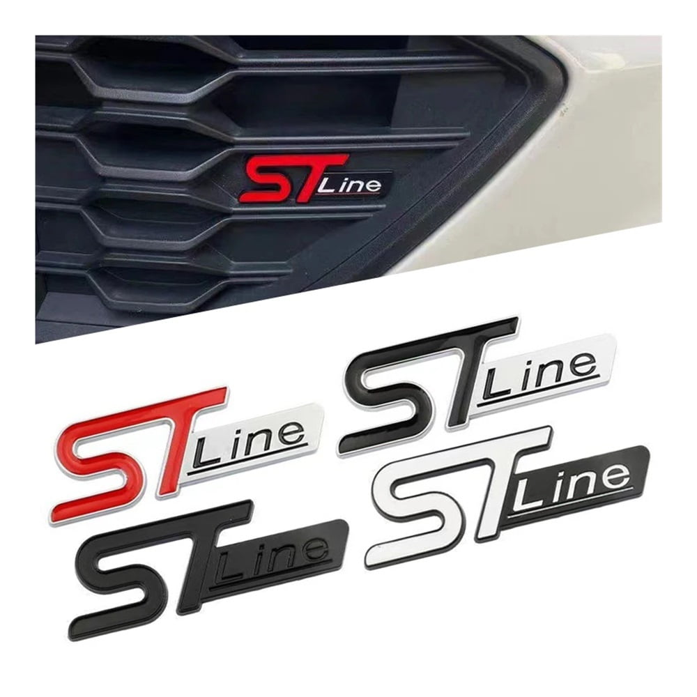 3D Metal Yellow Green Blue Red Black Logo ST Line Emblem Car Front ...