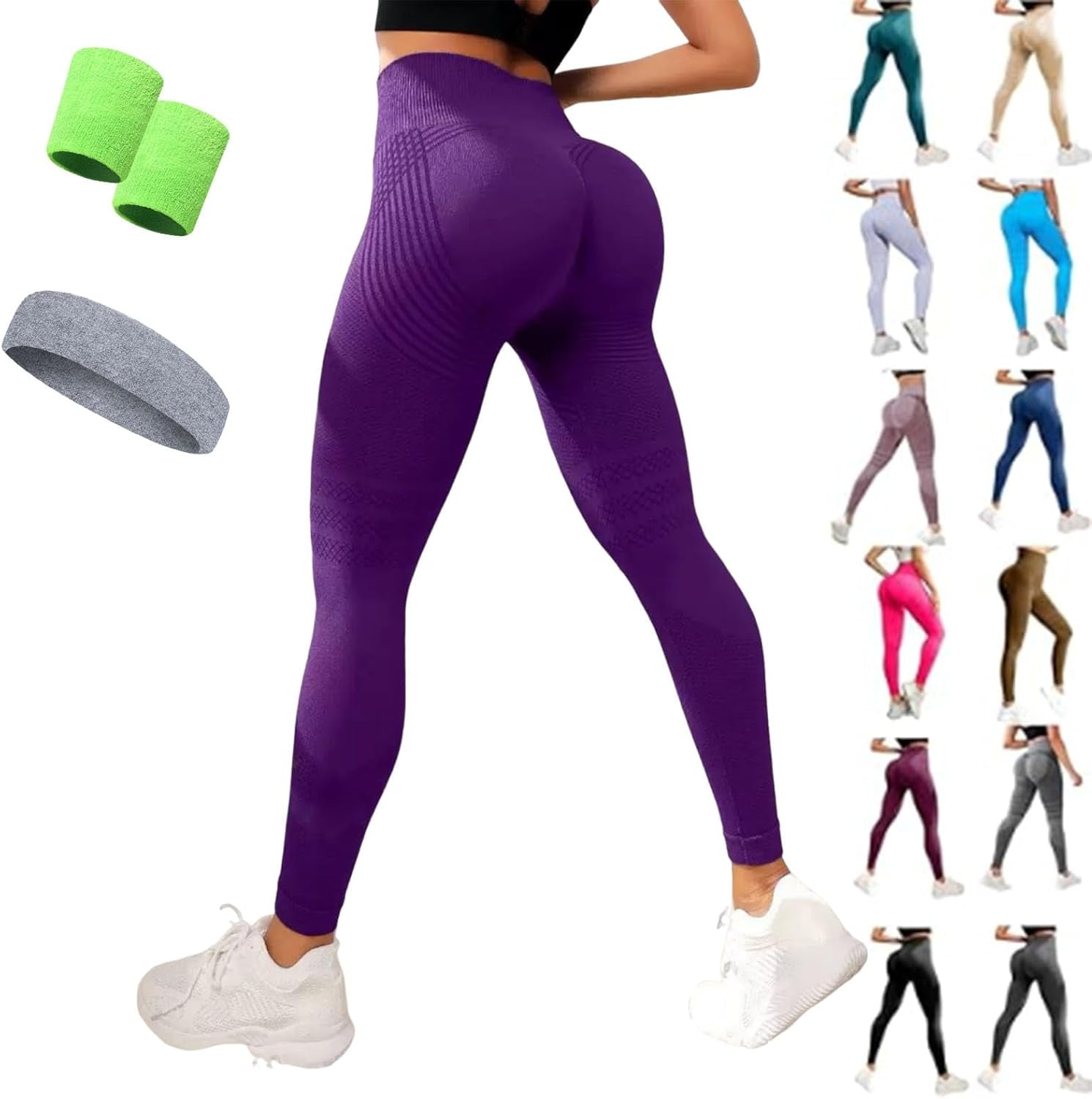 3D Micro Massage Compression Leggings, High Waist Tummy Control Yoga ...