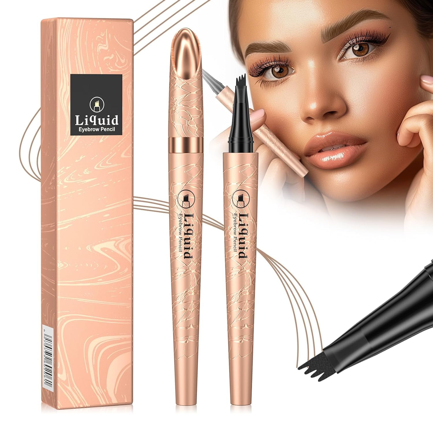 3D Microblading Eyebrow Tattoo Pencil 4 Fork Tip, Waterproof Magic ...