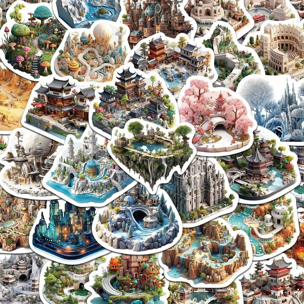 3D Mini World Stickers - Premium Dopamine-Boosting DIY Waterproof PVC ...
