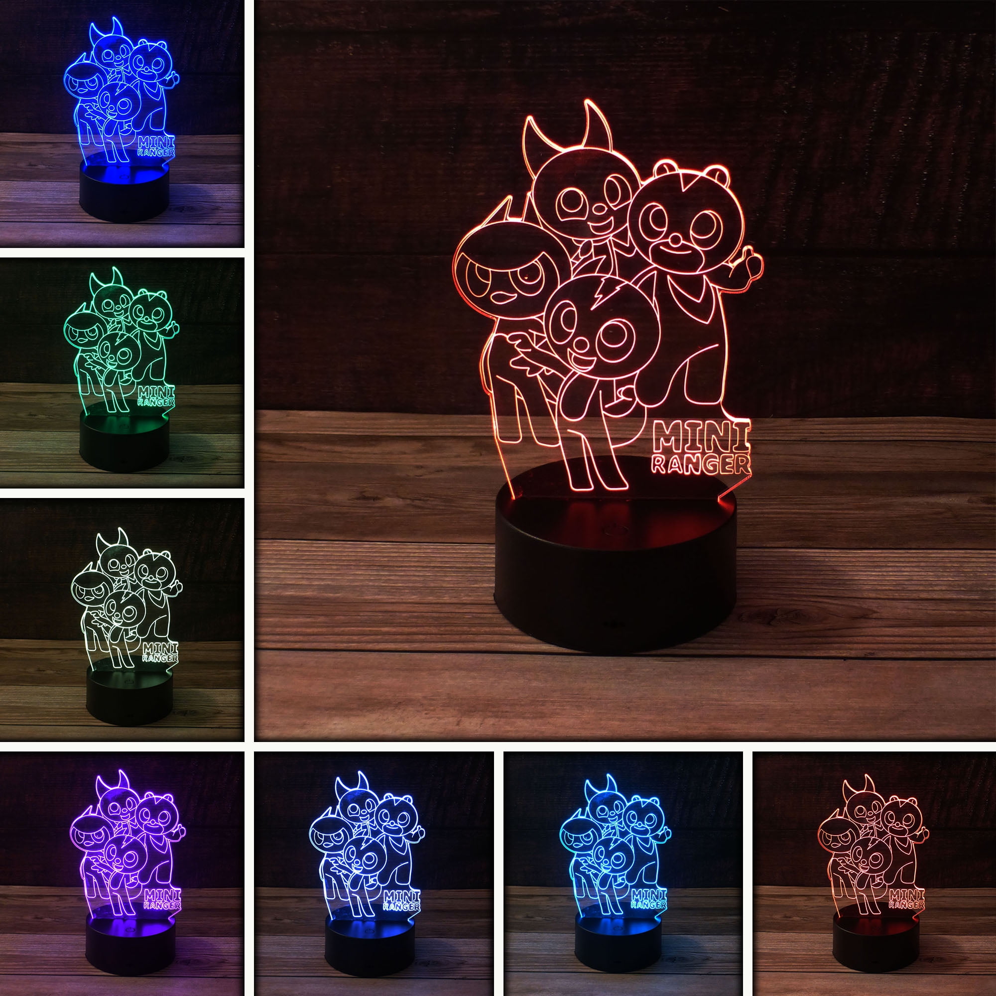 Holiday Depot 3D MiniForce Night Light, 7 Color LED Lamp, USB and Battery Powered, Touch Control ...