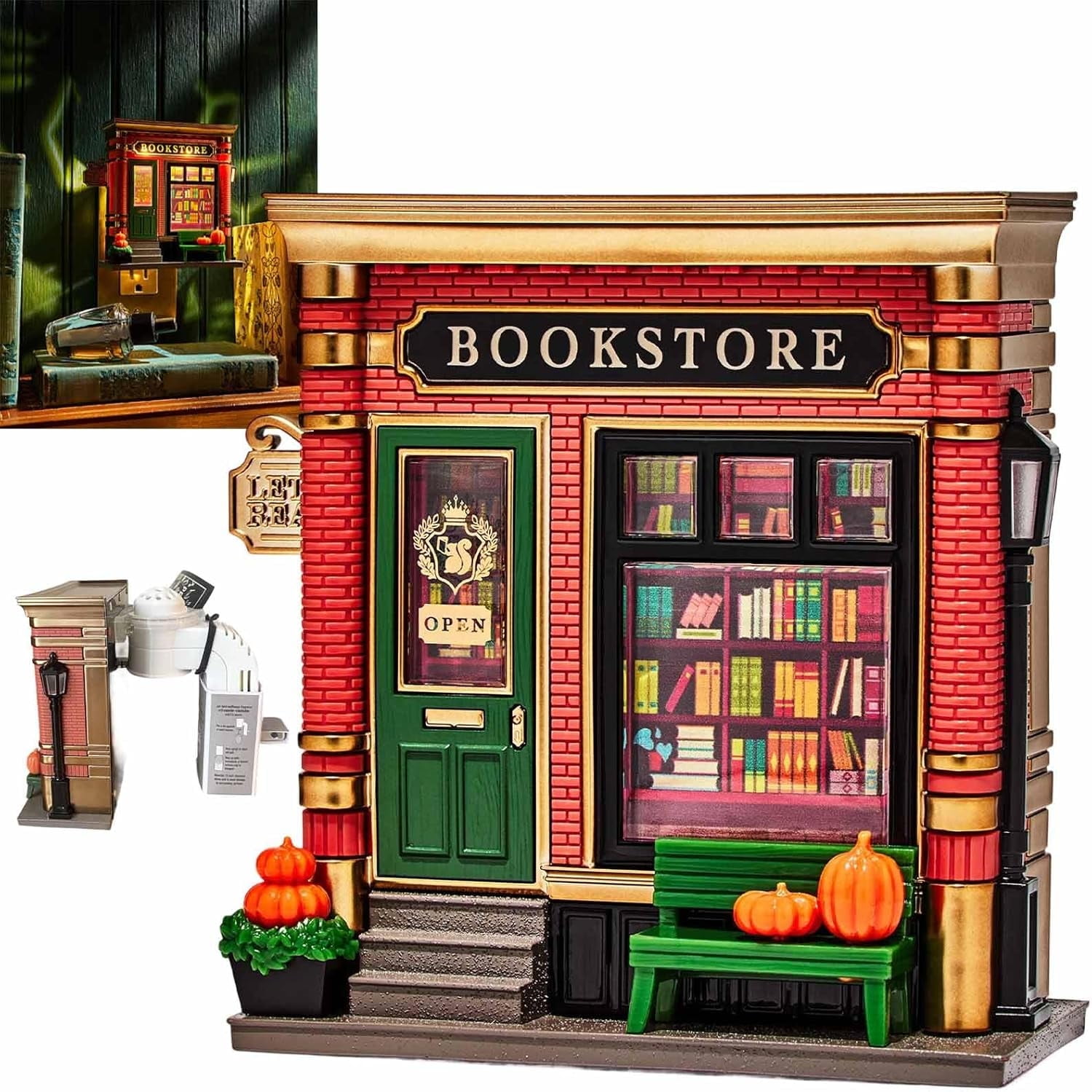 3D Miniature Micro Bookstore WallFlower Projector Nightlight ...