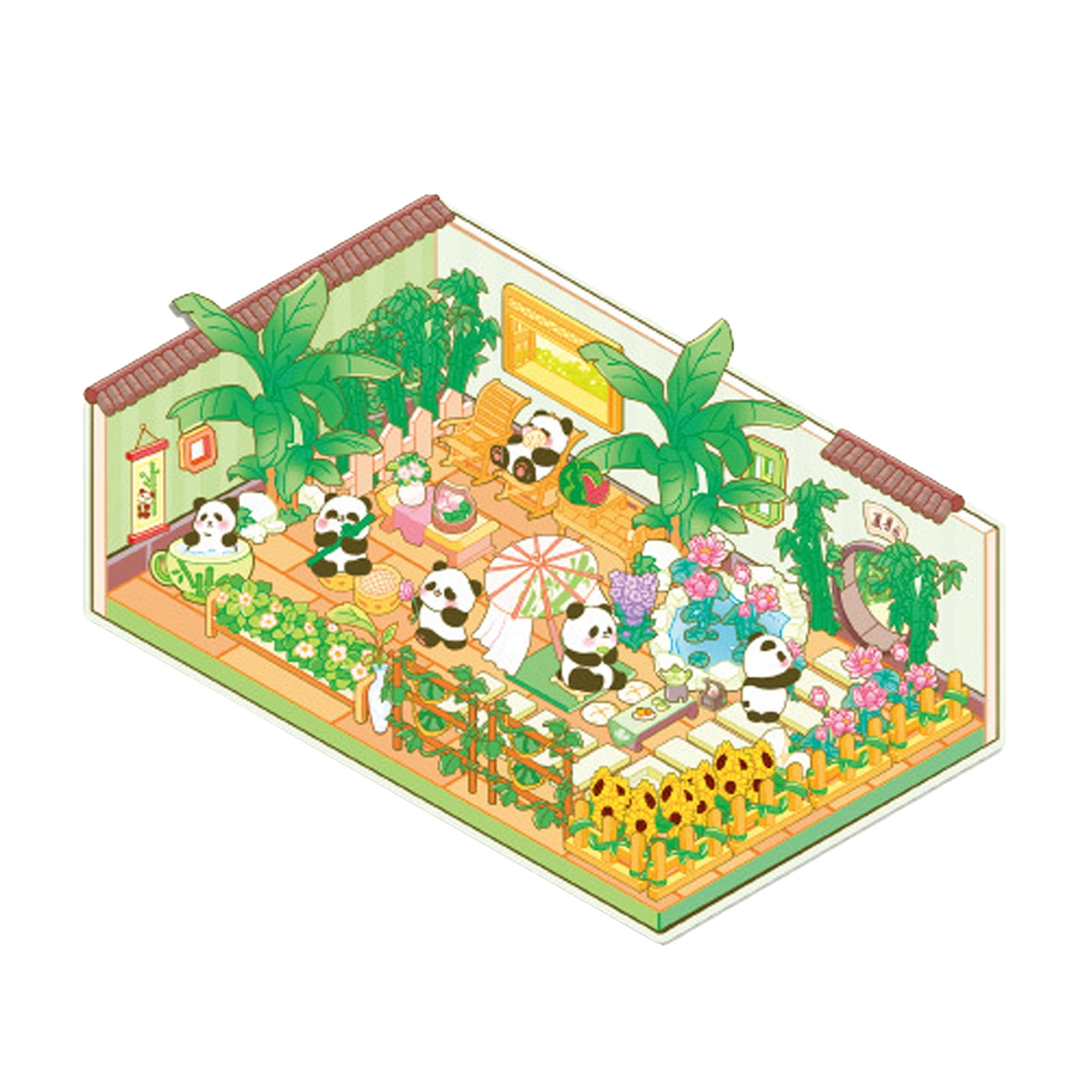 3D Miniature Scene Stickers, 3D Cartoon Funny House Decals ...