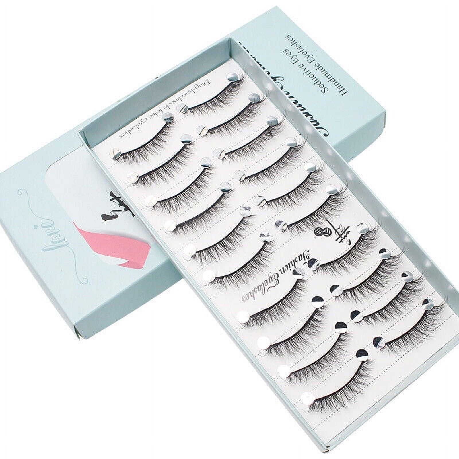 3D Mink Eyelashes Natural Long Thick Wispy Fluffy Volume False Lashes ...