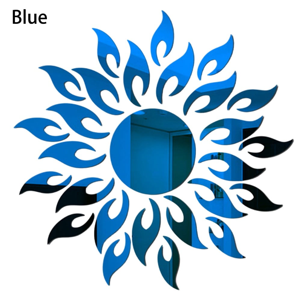 3D Mirror Sun Art Wall Sticker Removable Acrylic Mural Decal,Home Room ...