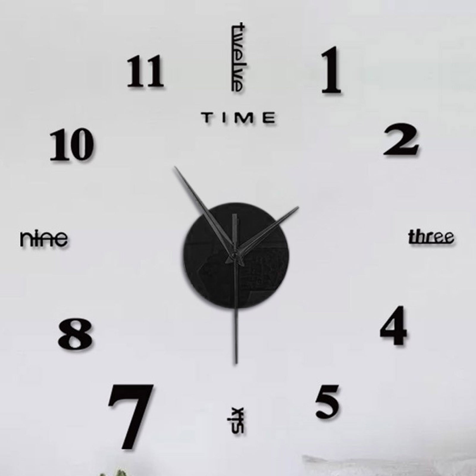 3D Mirror Surface Wall Clock, Self-Adhesive, for Home/Office/Coffee ...