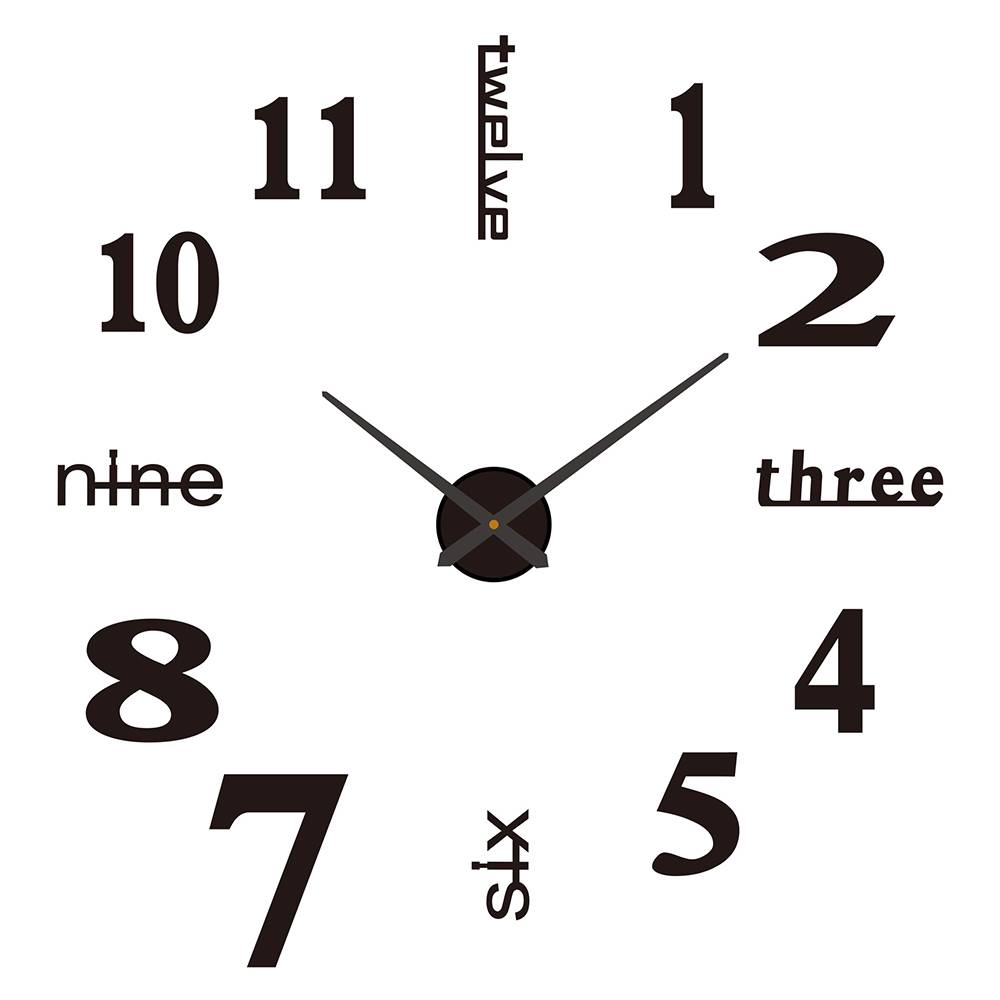 Gustave Modern DIY Large Wall Clock 3d Mirror Surface Sticker Mute ...