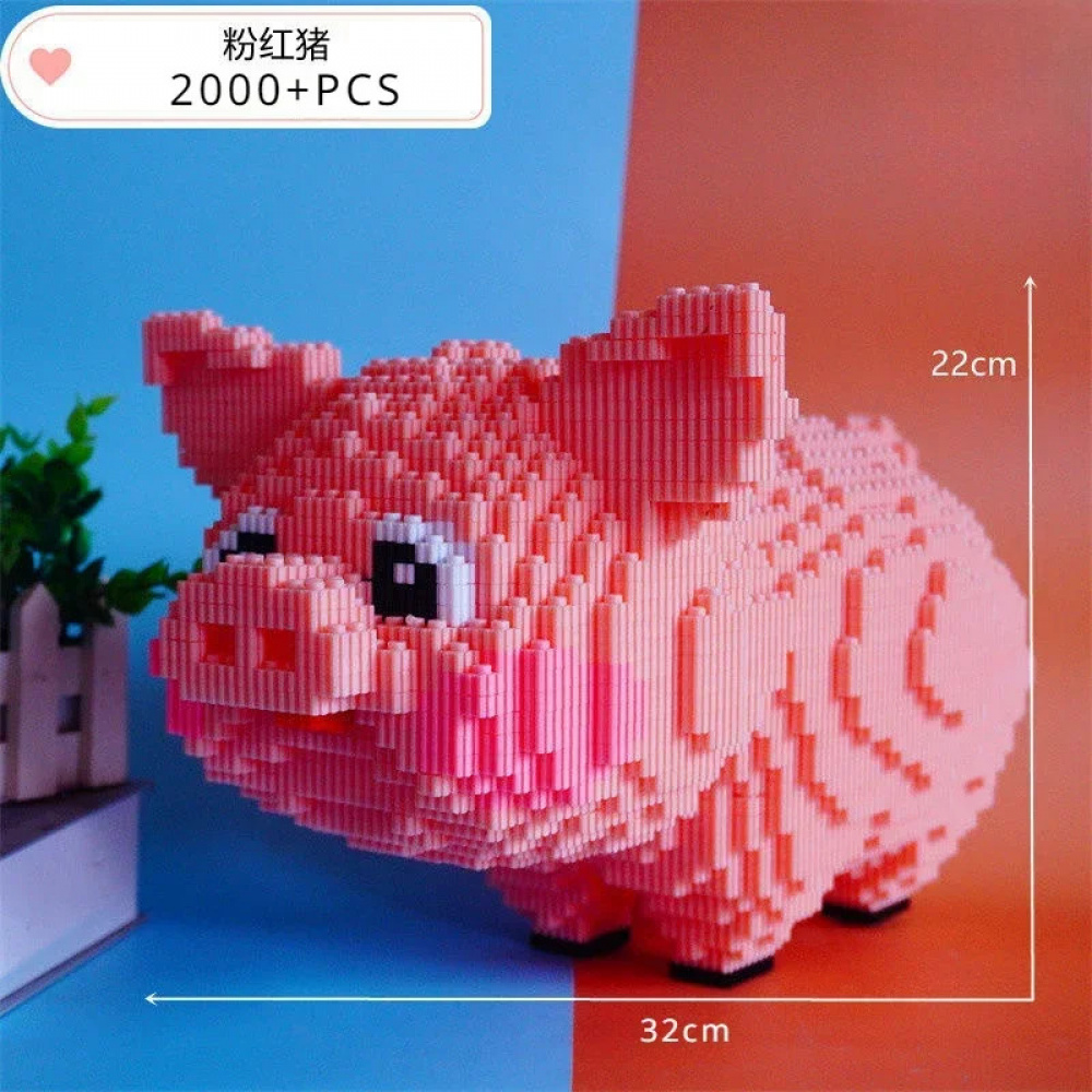 3D Model DIY Mini Diamond Blocks Bricks Building Animal World Pink ...