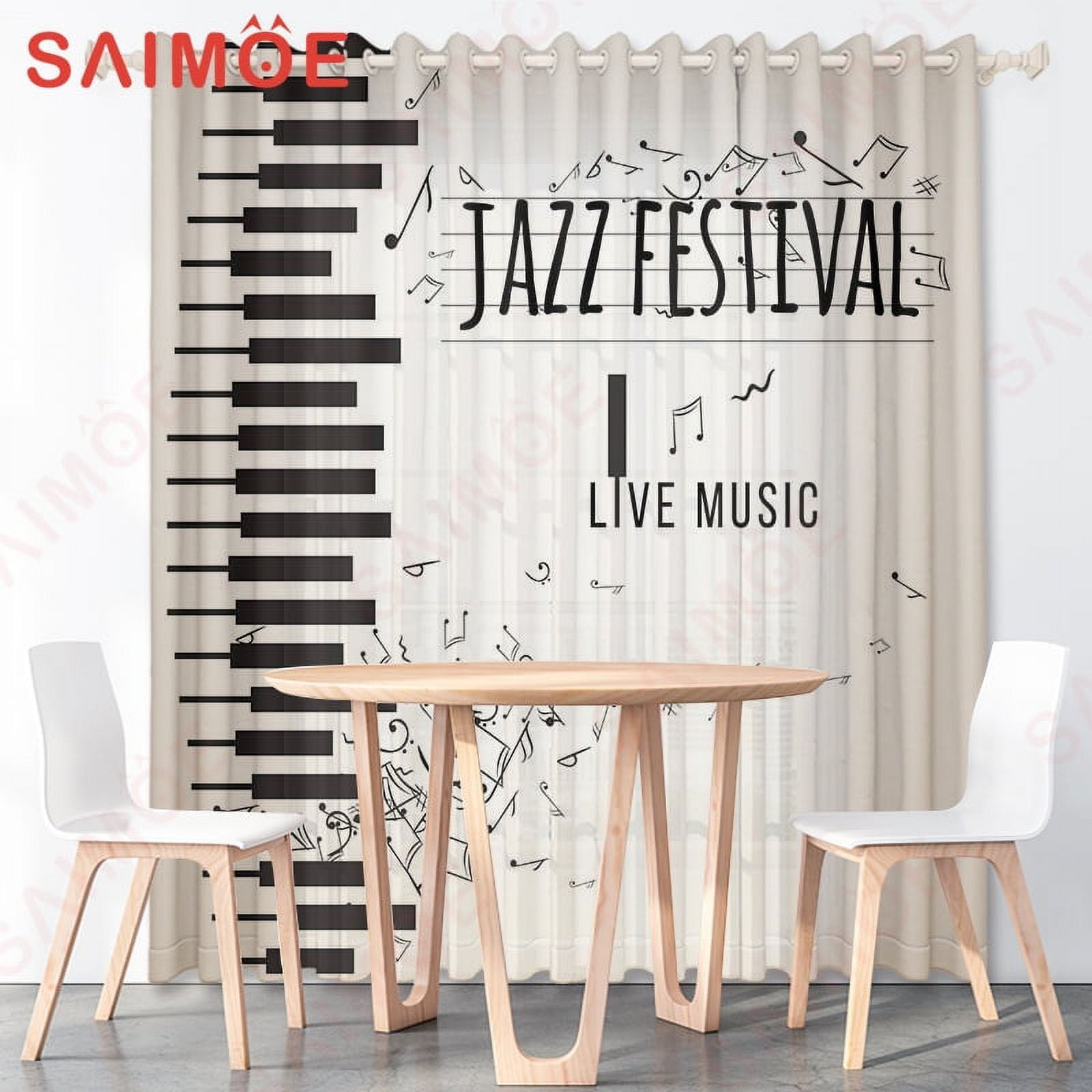 3D Modern Art Music Custom Curtains Rock Instrument Rack Drum Microph ...