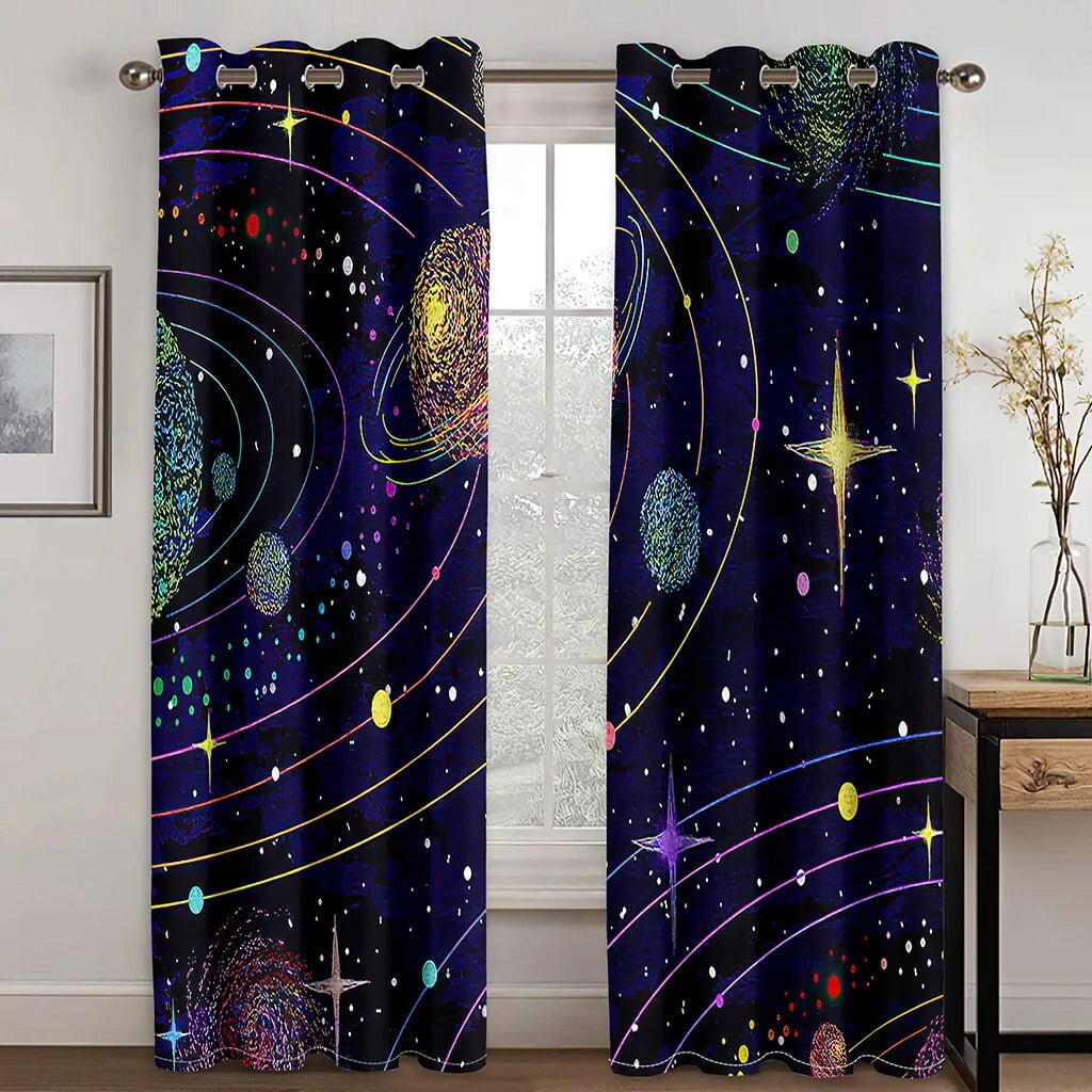 3D Modern Blue Planet Night Sky Galactic Star Aliens Child 2Pieces ...