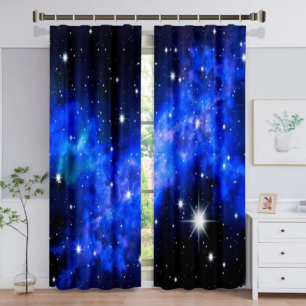 3D Modern Blue Planet Night Sky Galactic Star Aliens Child 2Pieces ...