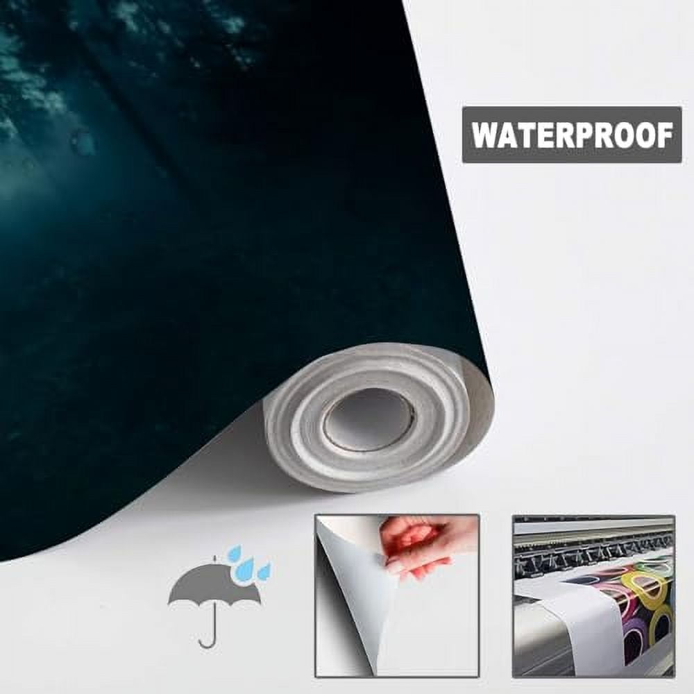 3D Modern Canvas Wallpaper Mural Blue Trees Night Foggy Forest Backdrop ...