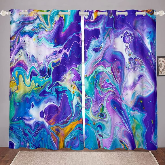 3D Modern Classic Gold Black Marble Pattern 2 Panel Thin Semi-Shading ...