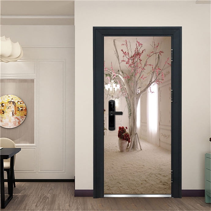 3D Modern Design Door Sticker Self Adhesive Vinyl Door Mural Poster ...