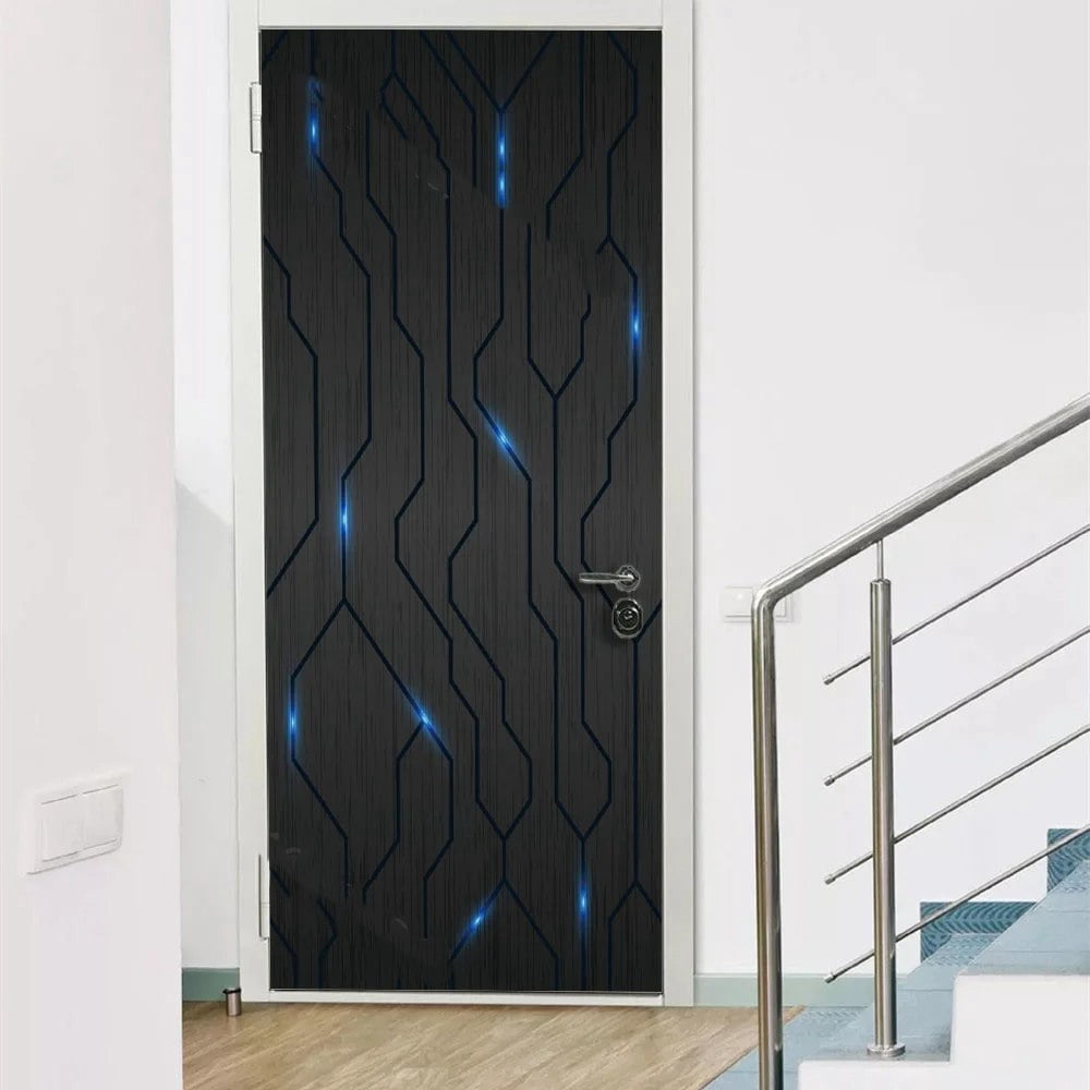 3D Modern Design Door Sticker Self Adhesive Vinyl Door Mural Poster ...