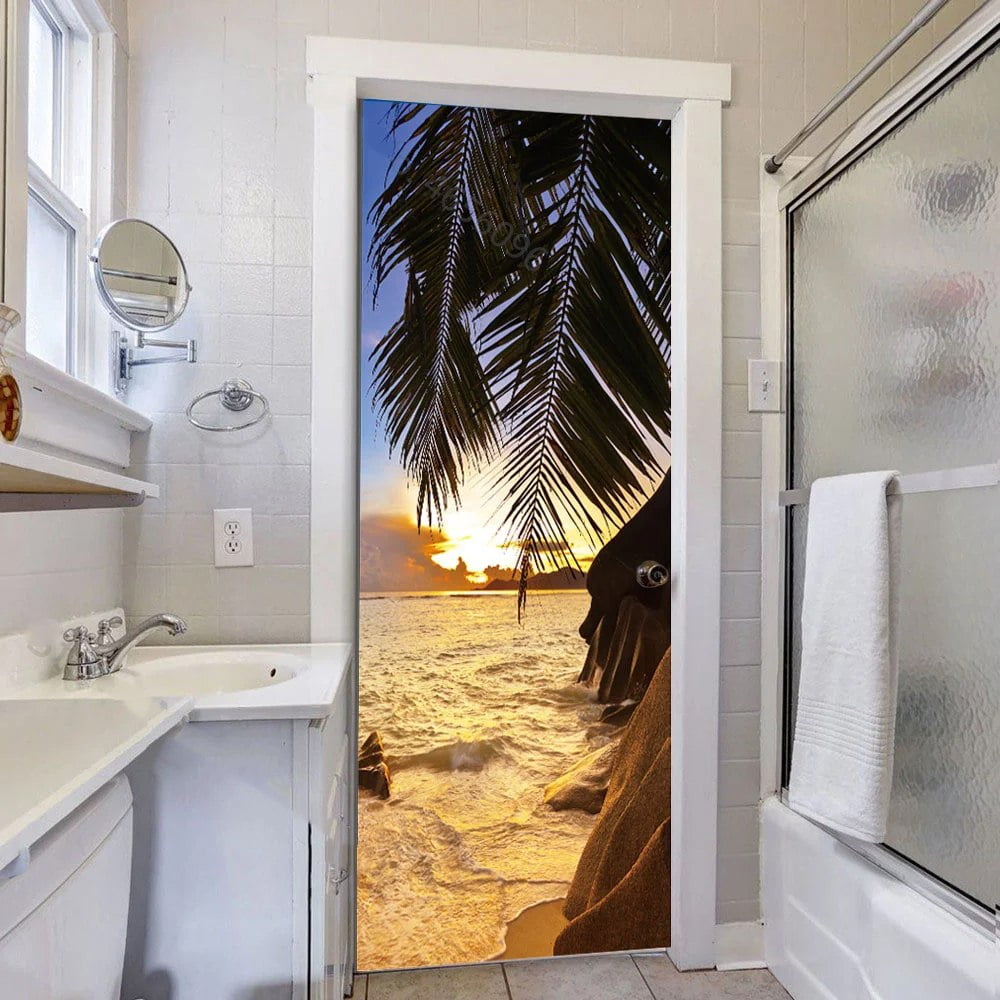 3D Modern Design Door Sticker Self Adhesive Vinyl Door Mural Poster ...