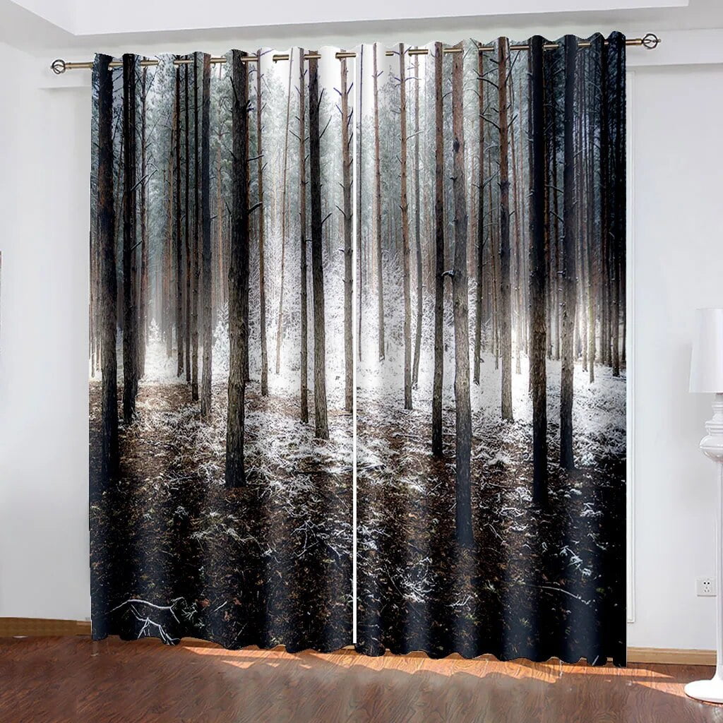 3D Modern Green Natural Scenery Forest Trees Pattern Panel Shading ...