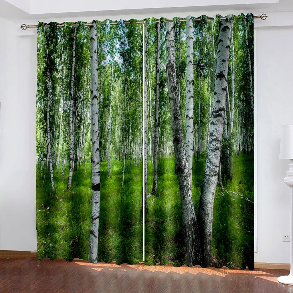 3D Modern Green Natural Scenery Forest Trees Pattern Panel Shading ...