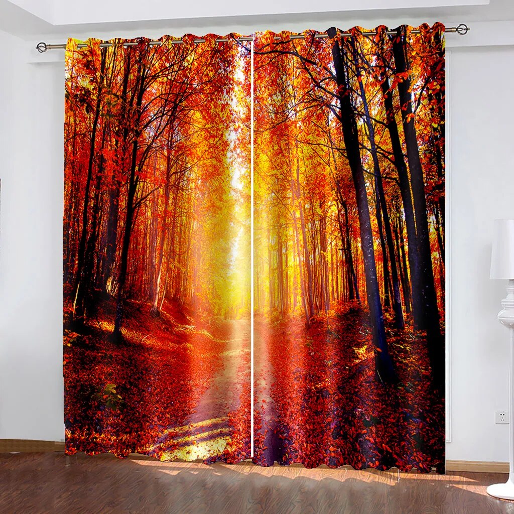 3D Modern Green Natural Scenery Forest Trees Pattern Panel Shading ...