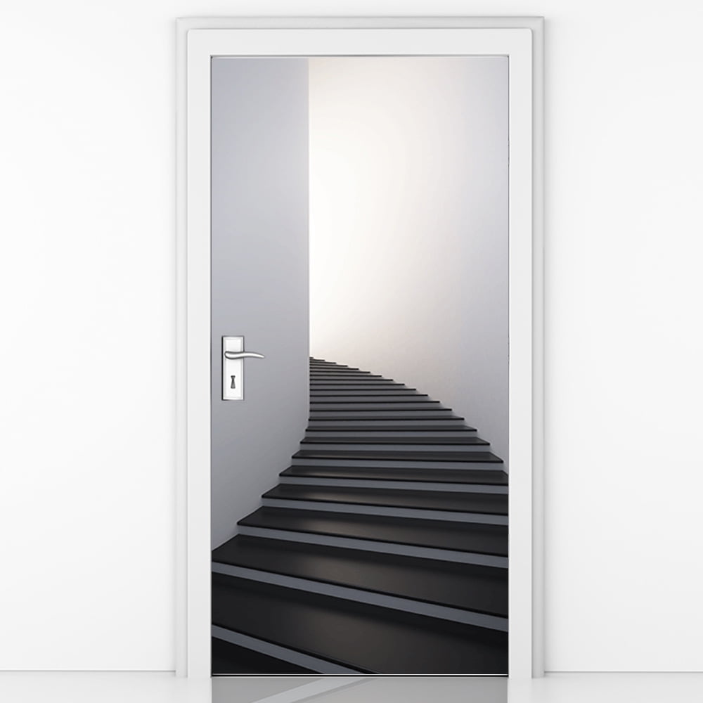 3D Modern Minimalist Door Sticker PVC Polyethylene Waterproof ...