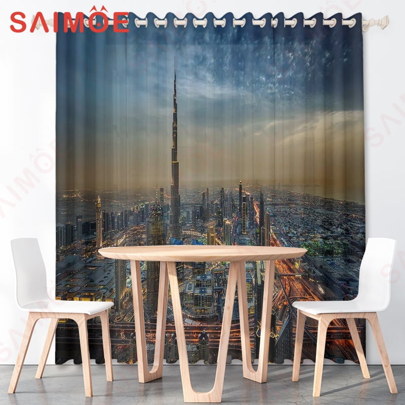 3D Modern Night View Sunset Building Curtains Car Bustling City Lights ...