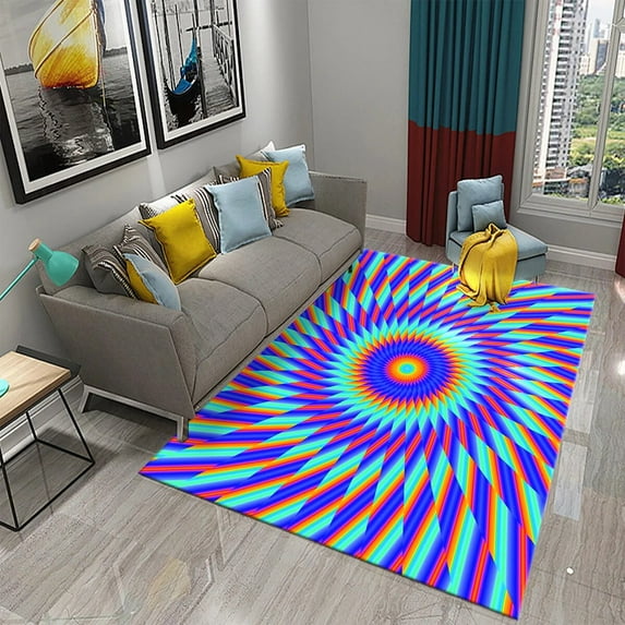 3D Modern Psychedelic Scene Abstract n Carpet Kitchen Toilet Non-Slip ...