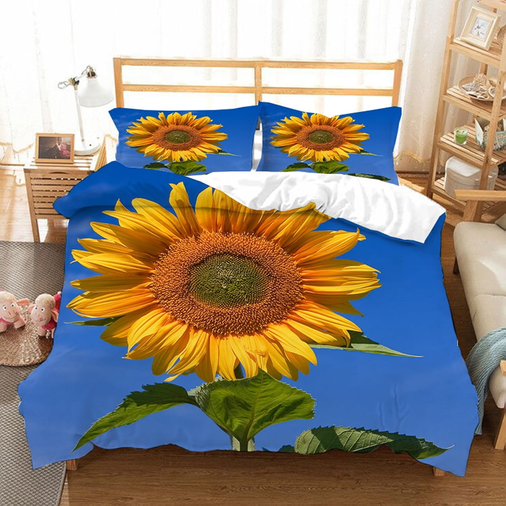 3D Modern Sunflower Duvet Cover Twin Full King Size Yellow Flower ...