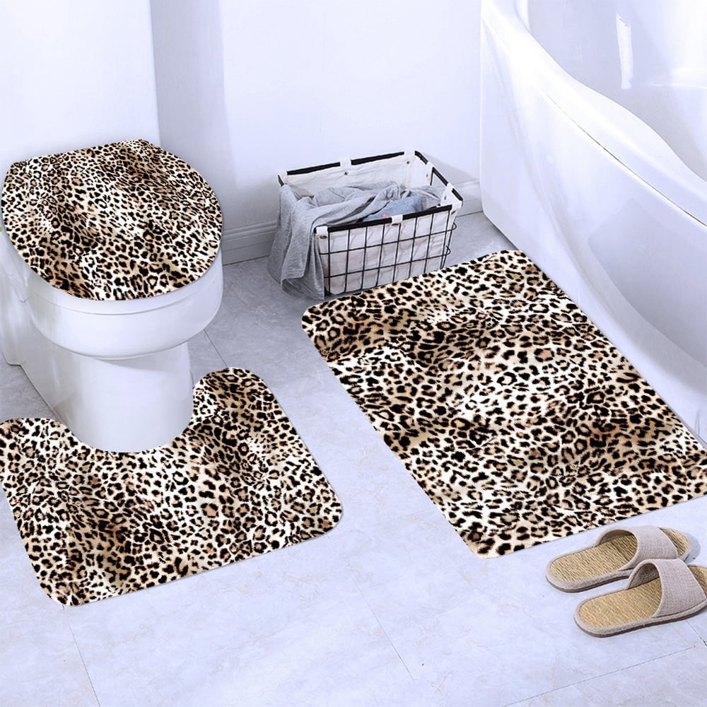 3D Modern leopard Pattern Shower Curtains Bathroom r Bath Curtains Set ...